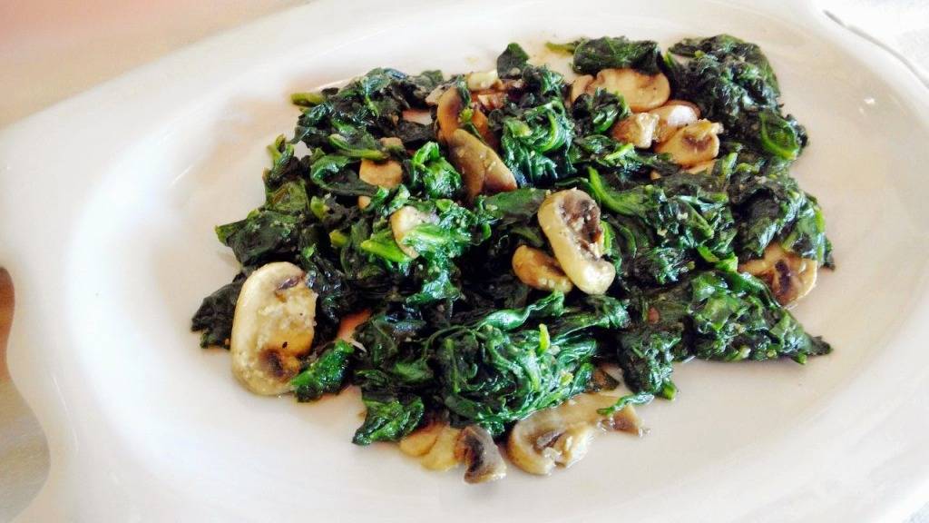 Espinacas salteadas con Champiñones - Línea15